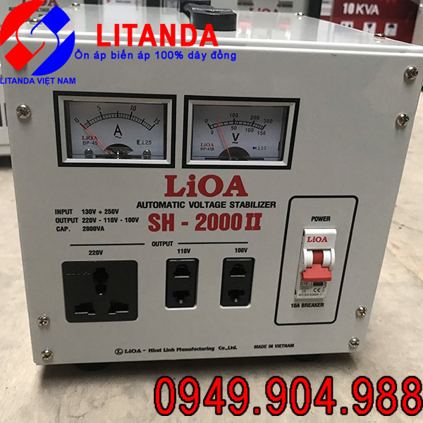 Ổn Áp Lioa 2KVA – Có 3 Model SH 2KVA, DRI 2KVA, DRII 2KVA Mới 2019