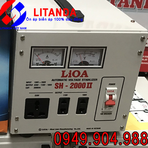 Ổn Áp Lioa 2KVA – Có 3 Model SH 2KVA, DRI 2KVA, DRII 2KVA Mới 2019